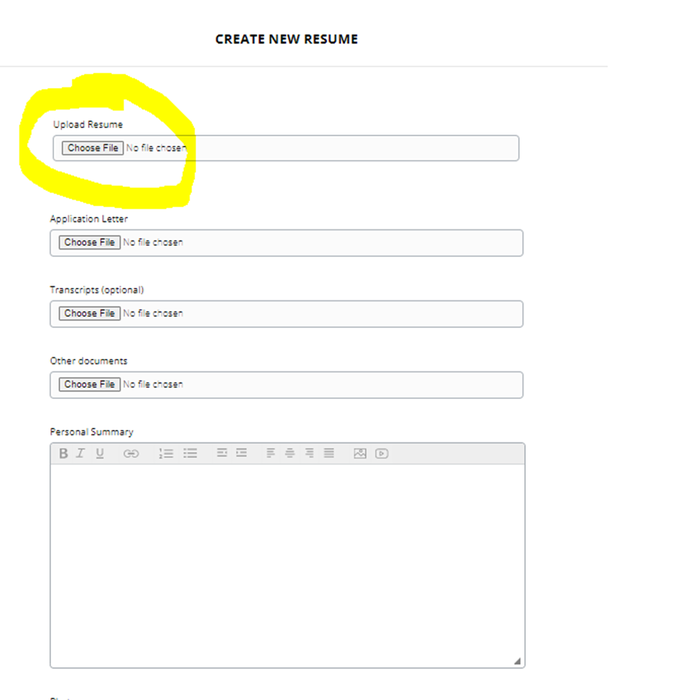 Uploading CVs and other documents | MyjobsFiji